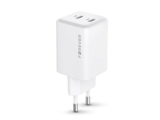 Forever punjač GaN 45W – 2x USB-C PD TC-08-45CC - beli