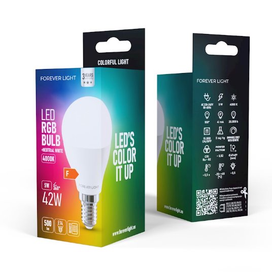 Forever light LED sijalica RGB E14 G45 5W 500Lm