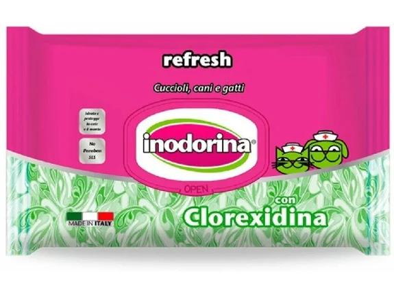 Inodorina Refresh Pocket vlažne maramice Chlorexidine 15kom