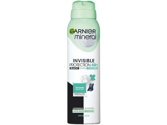 Garnier Sprej Mineral Deo Invisible Black White&Colors Fresh Aloe 150ml