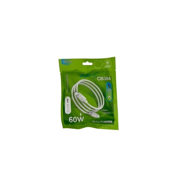 BAVIN kabl CB384CC pleteni 60W, Type C-Type Cy, 1m, bela