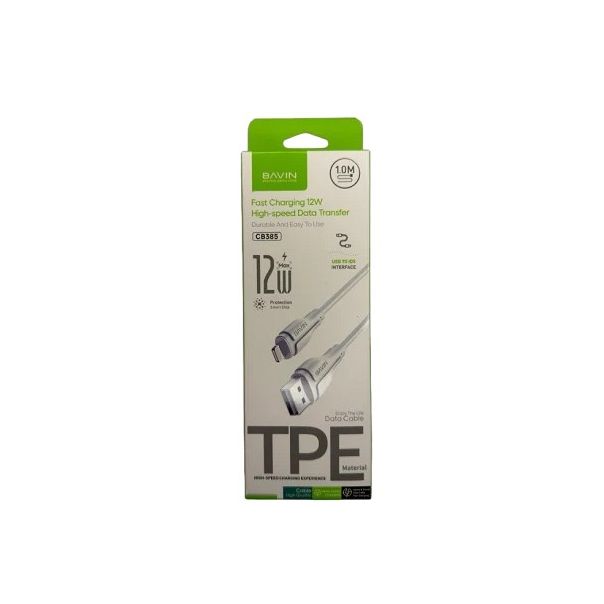 BAVIN kabl CB385 12W Type-A na lightning 1m, bela