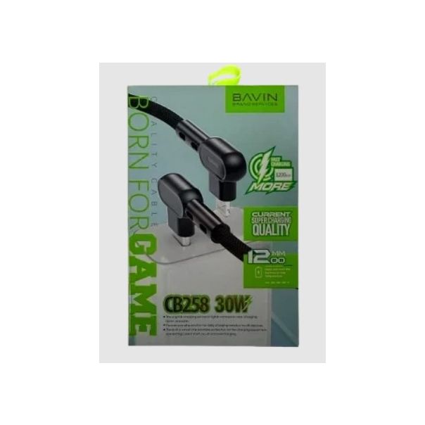 BAVIN kabl CB258PD 30° 60W, Type C-Lightning, 1,2m, bela