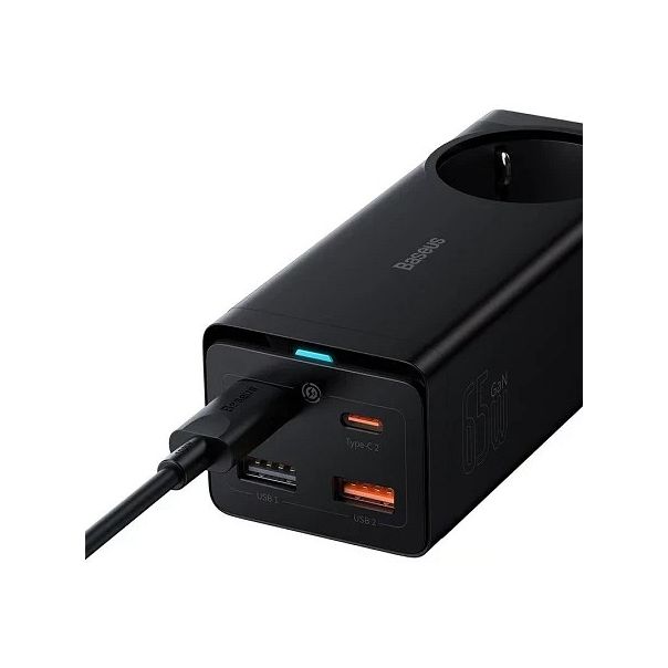 BASEUS Punjač Gan3Pro 65W AC/2*Usb A/2*Type C + kabl Type C