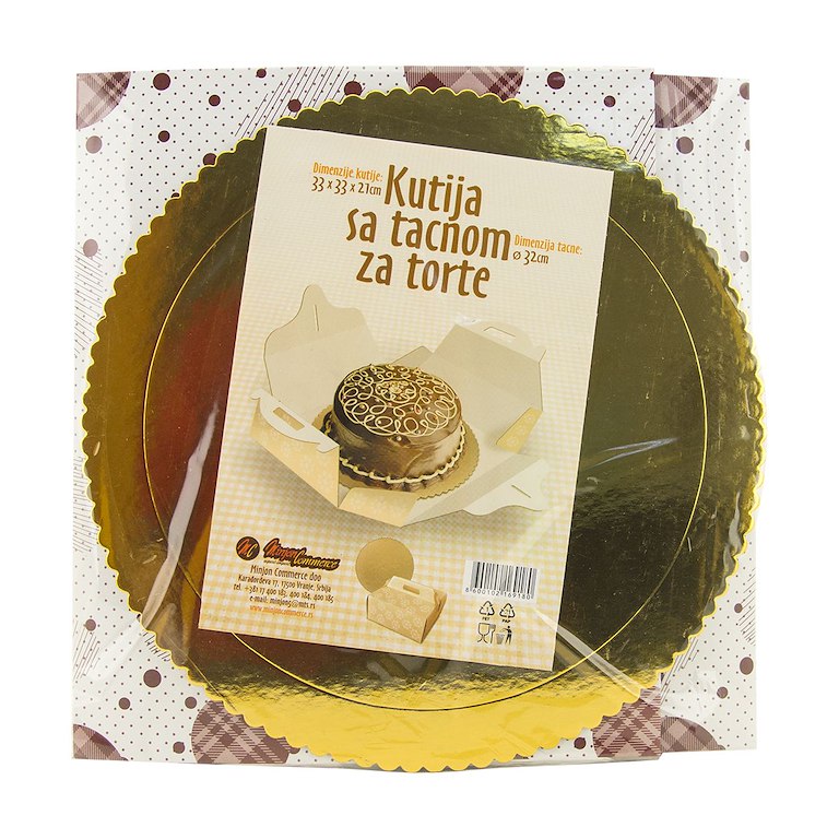 PODMETAČ ZA TORTU GOLD SA KUTIJOM FI32