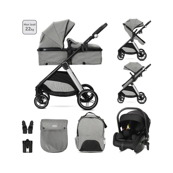 LORELLI KOLICA ZA BEBE 3u1 ASPEN SA TRANS.SEDISTEM+ADAPTERI - GREY