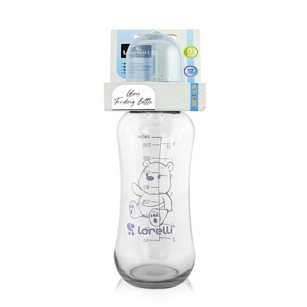 LORELLI STAKLENA FLASICA 240ml (0m+) - MOONLIGHT BLUE