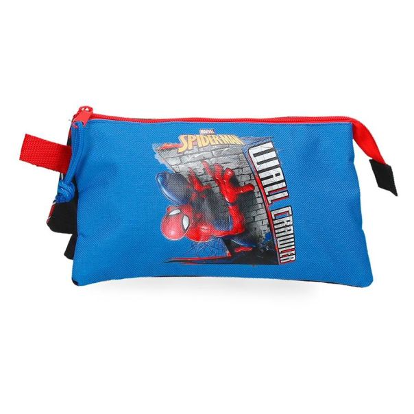 SPIDERMAN WALL CRAWLER prazna pernica sa 3 pregrade - plava