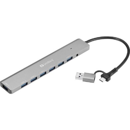 Sandberg USB-A / USB-C hub, 7 portova USB 3.0 (136-66)