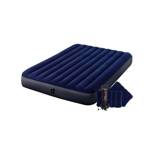Intex Queen klasičan vazdušni krevet sa ručnom pumpom i jastucima 152x203x25cm 64765