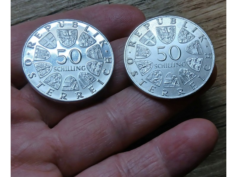 KO 195 - Austrija - 50 šil. 1973 dva tipa - vidi opis