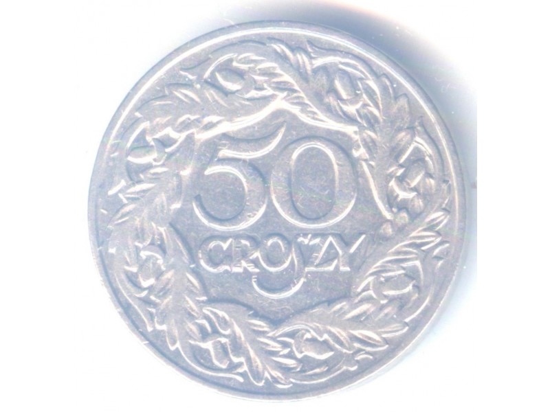 Poljska 50 grosa 1923 aUNC