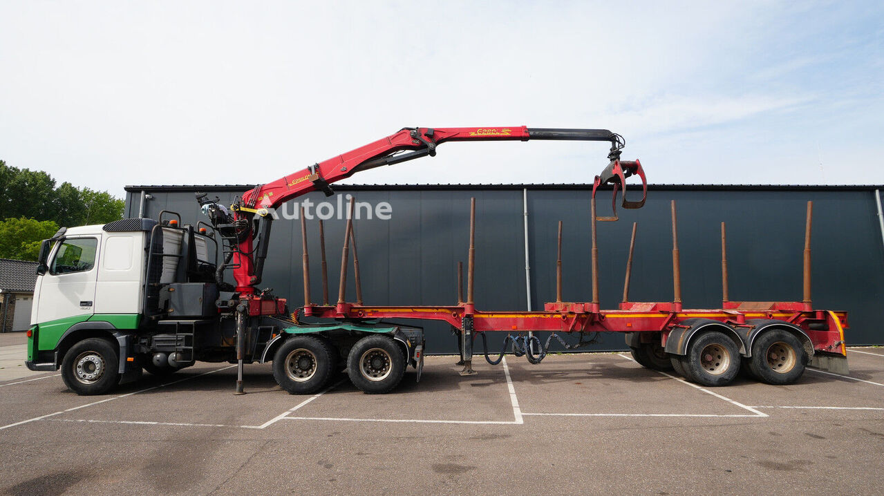 Volvo FH 460 6x4 combi with Palfinger SRX 47 crane and log transport t tegljač + poluprikolica za prevoz drva