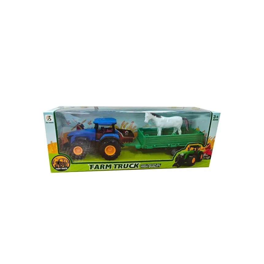 HK MINI TRAKTOR SA KRAVOM PLAVI 39,5X9,5X15,5CM