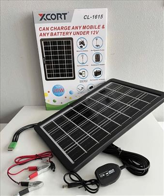 Solarni punjač i panel (6V / 12V / 20W) - novo