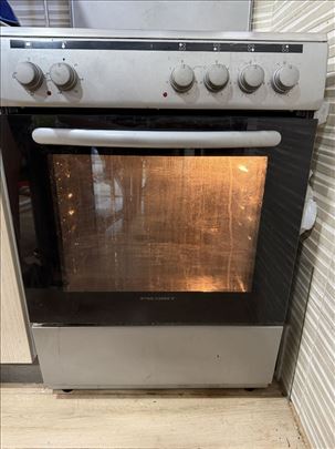 Favorit inox šporet – radi, 4 ringle, 2 pleha