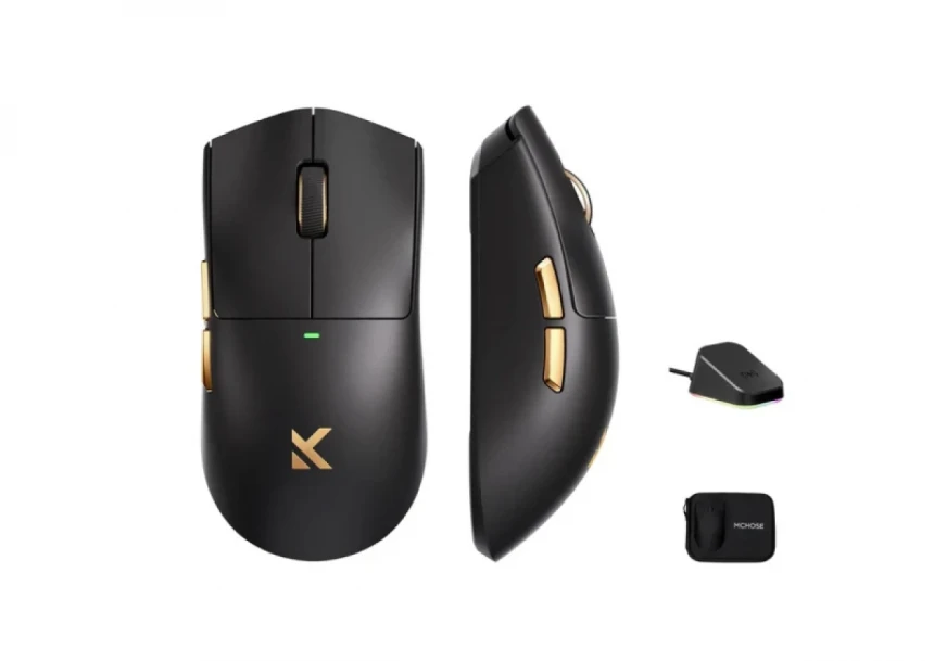 Bežični gaming miš MCHOSE K7 Ultra Black /PAW3950/8KHz pooling/Omron Mechanical
