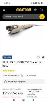 Prodaje se Philips BHB887/00 stajler za kosu