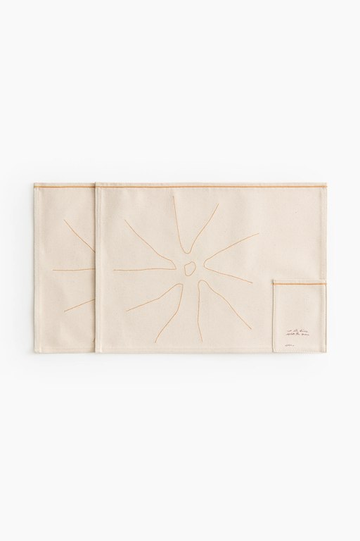 2-PACK EMBROIDERY-DETAIL PLACE MATS