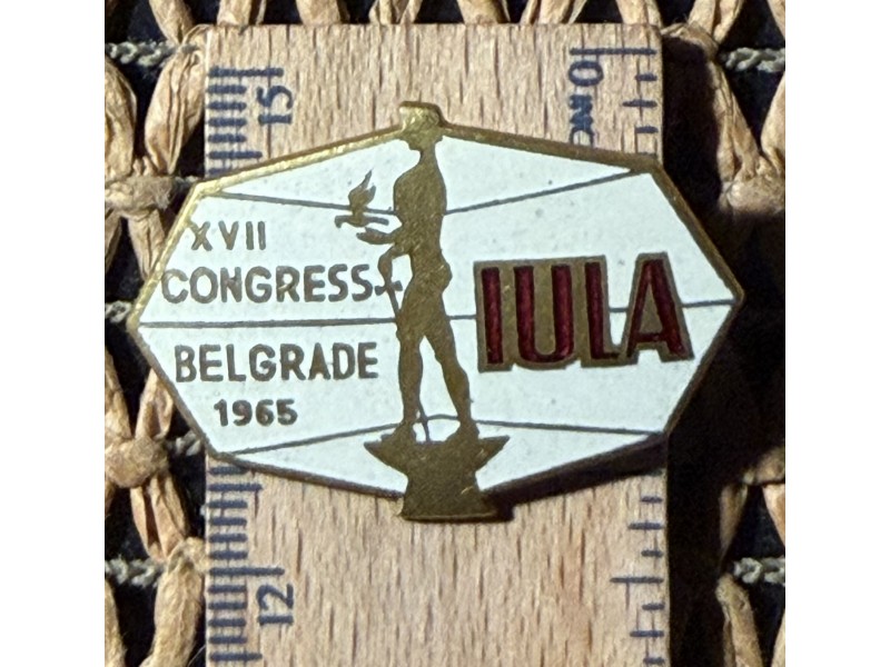 oznaka 12. Kongres IULA Beograd 1965.g. Emajl