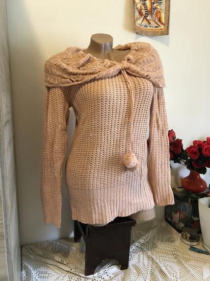 Velon roze dzemper supljikava kragna M