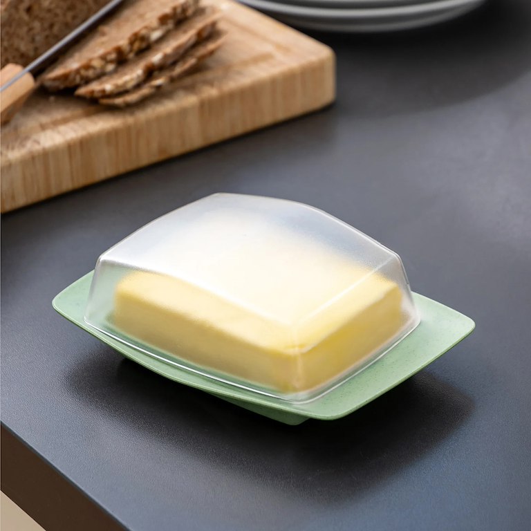 POSUDA ZA PUTER – Butter dish RIO nature leaf green