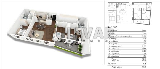 Novogradnja u blizini Knjaževačke, 3.5, 98.25 m2