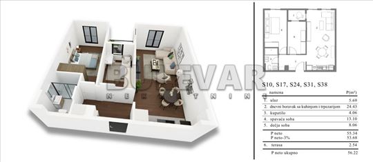 Novogradnja u blizini Knjaževačke, 2.5, 56.22 m2