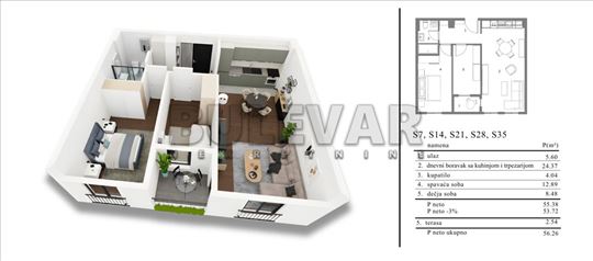 Novogradnja u blizini Knjaževačka, 2.5, 56.26 m2