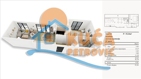 Novogradnja u blizini Doma zdravlja 2.0, 52.26 m2