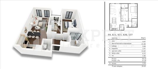Novogradnja u blizini Knjaževačke, 2.5, 59.93 m2