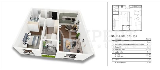 Novogradnja u blizini Knjaževačka, 2.5, 56.26 m2