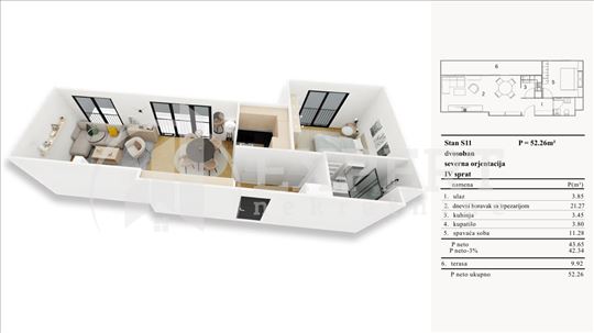 Novogradnja u blizini Doma zdravlja 2.0, 52.26 m2