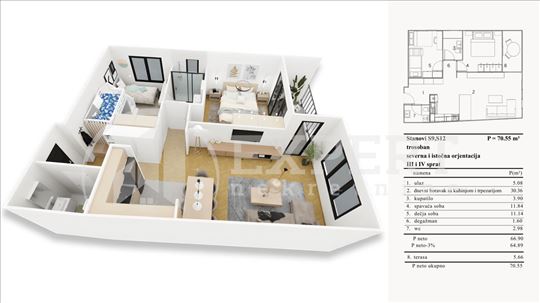 Novogradnja u blizini Doma zdravlja 2.5, 70.55 m2