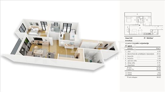 Novogradnja u blizini Doma zdravlja 2.5, 80.82 m2