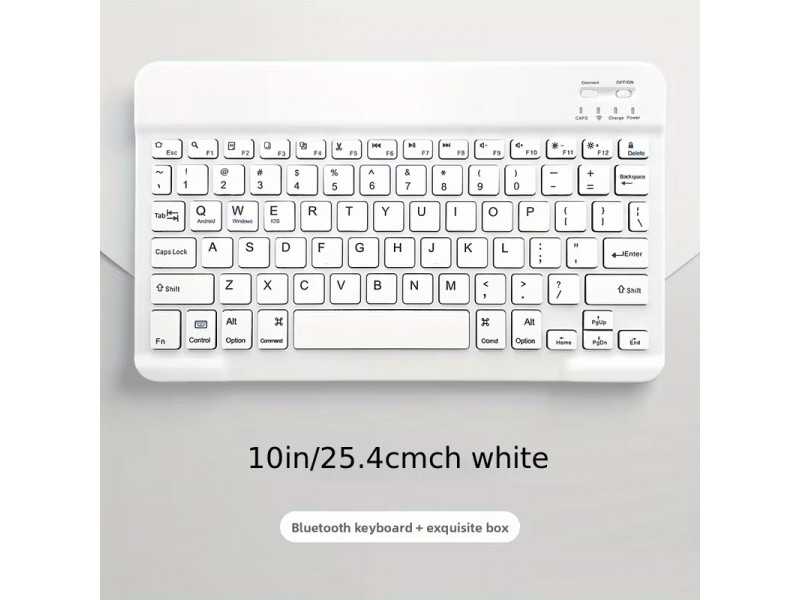 Bluetooth tastatura za laptop, telefon, tablet, bela