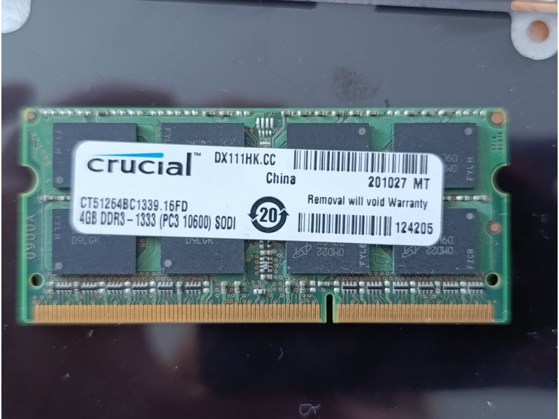Crucial SODIMM DDR3 4GB