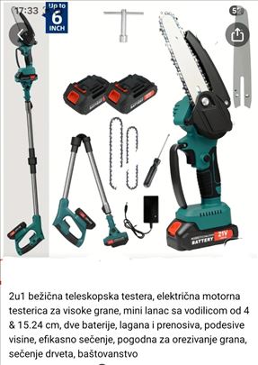 Teleskopska testera sa 2 baterije