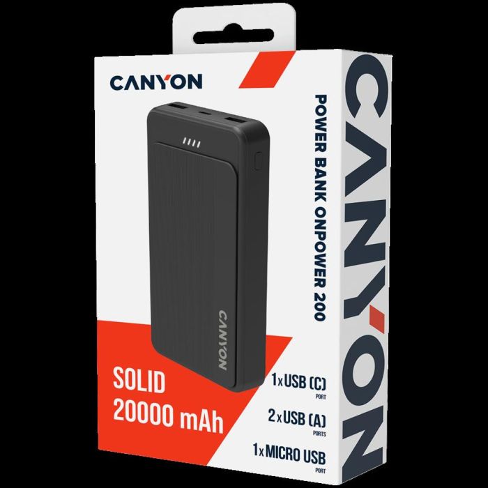 CANYON power bank OnPower 200 20000mAh Black