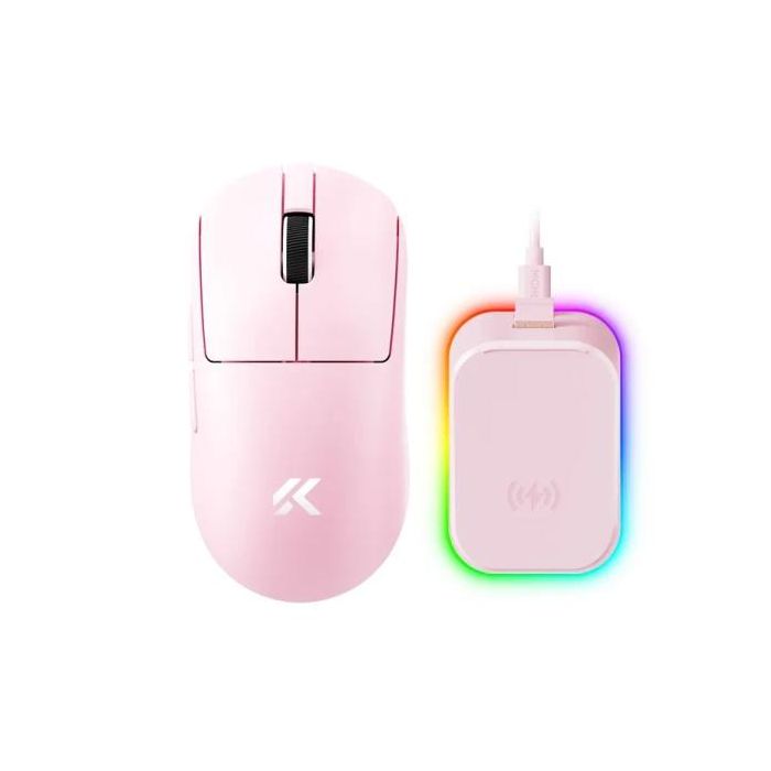 Bežični gaming miš MCHOSE A7 V2 Ultra Plus Pink /PAW 3950/8K Hz/Omron Mechanical