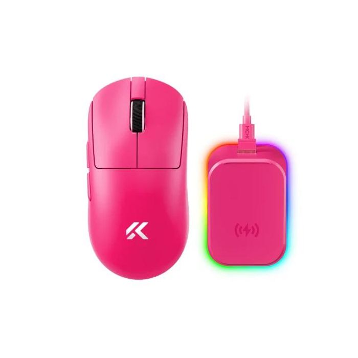 Bežični gaming miš MCHOSE A7 V2 Ultra Plus Rose Red /PAW 3950/8K Hz/Omron Mechanical
