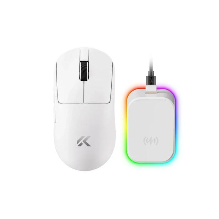 Bežični gaming miš MCHOSE A7 V2 Ultra Plus White /PAW 3950/8K Hz/Omron Mechanical