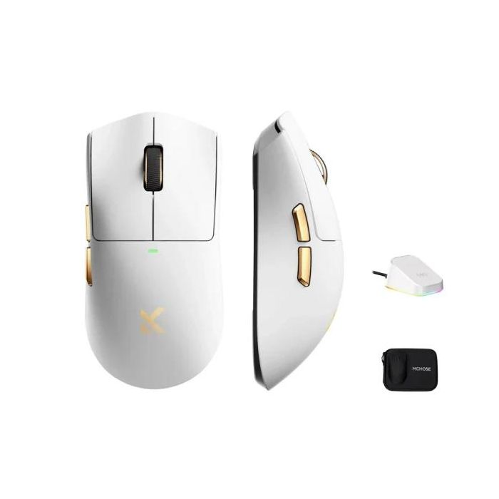 Bežični gaming miš MCHOSE K7 Ultra White God /PAW3950/8KHz pooling/Omron Mechanical