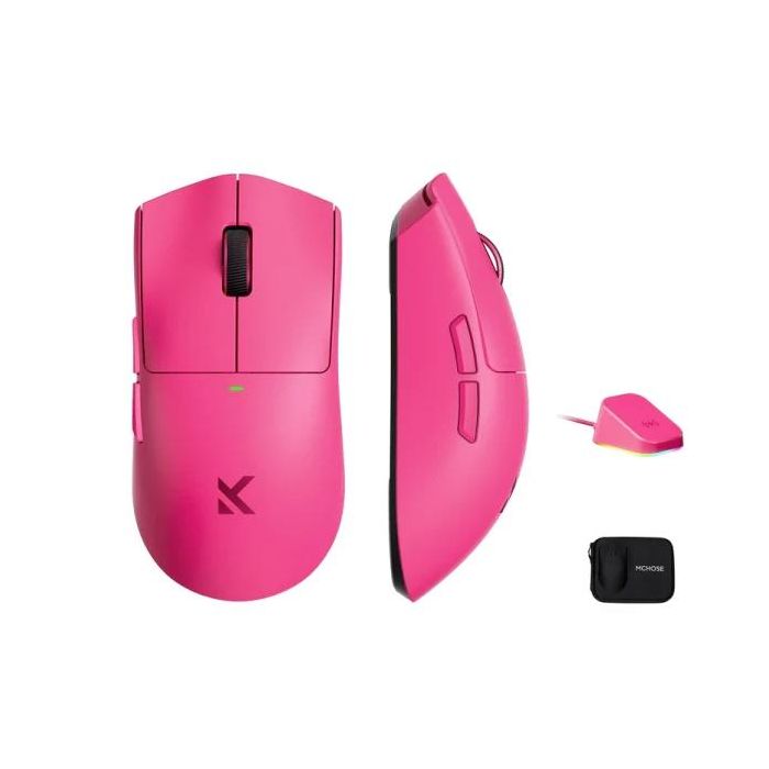 Bežični gaming miš MCHOSE K7 Ultra Rose Red /PAW 3950/8K Hz/Omron Mechanical