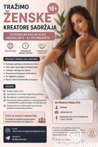 TRAŽIMO ŽENSKE KREATORE (18+)