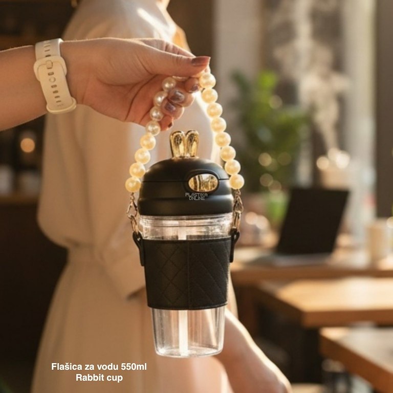Flaša za vodu 550 ml Rabbit Cup crna