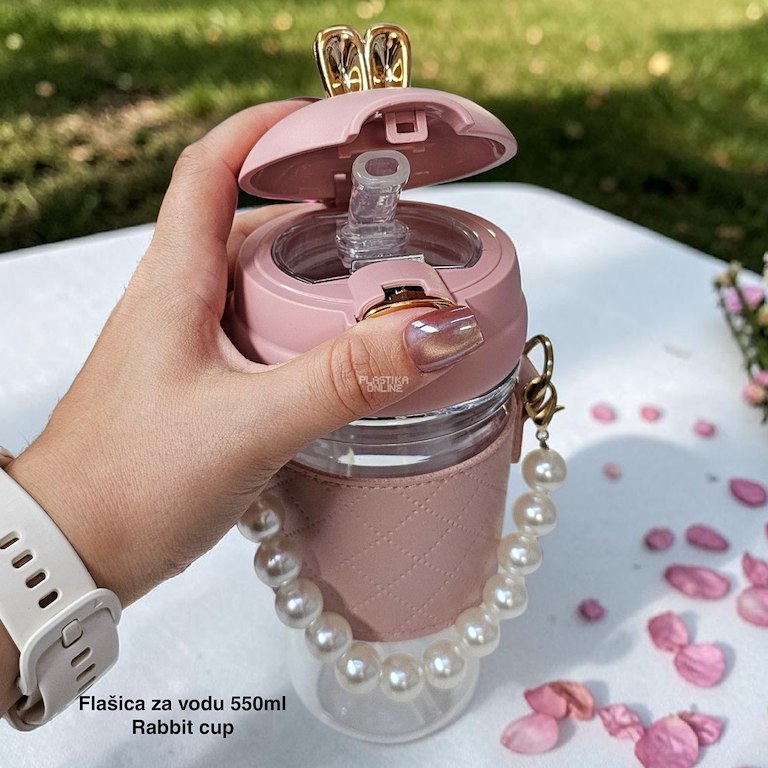 Flaša za vodu 550 ml Rabbit Cup Roze