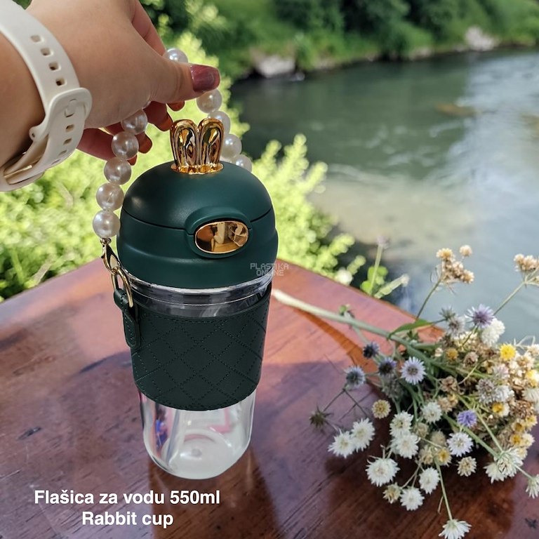 Flaša za vodu 550 ml Rabbit Cup zelena