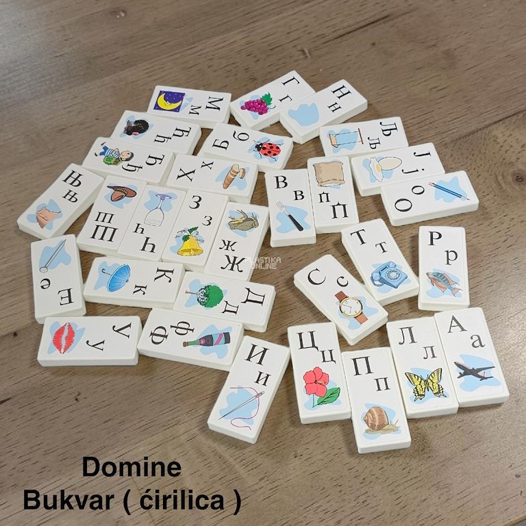 Bukvar (ćirilica) domine – 30 slova