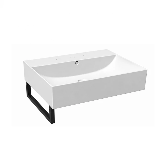 Lavabo HATRIA BAHIA_13 800X465 sa crnim bočnim držačem peškira